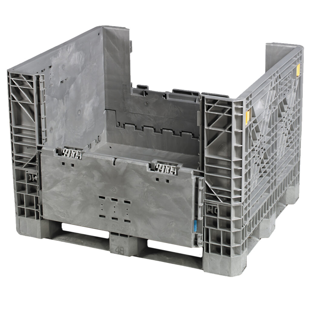 Black, 48 x 45 x 44, Extra-Duty Bulk Box, 2 Gates, 2000lbs Cap. - ACS ...