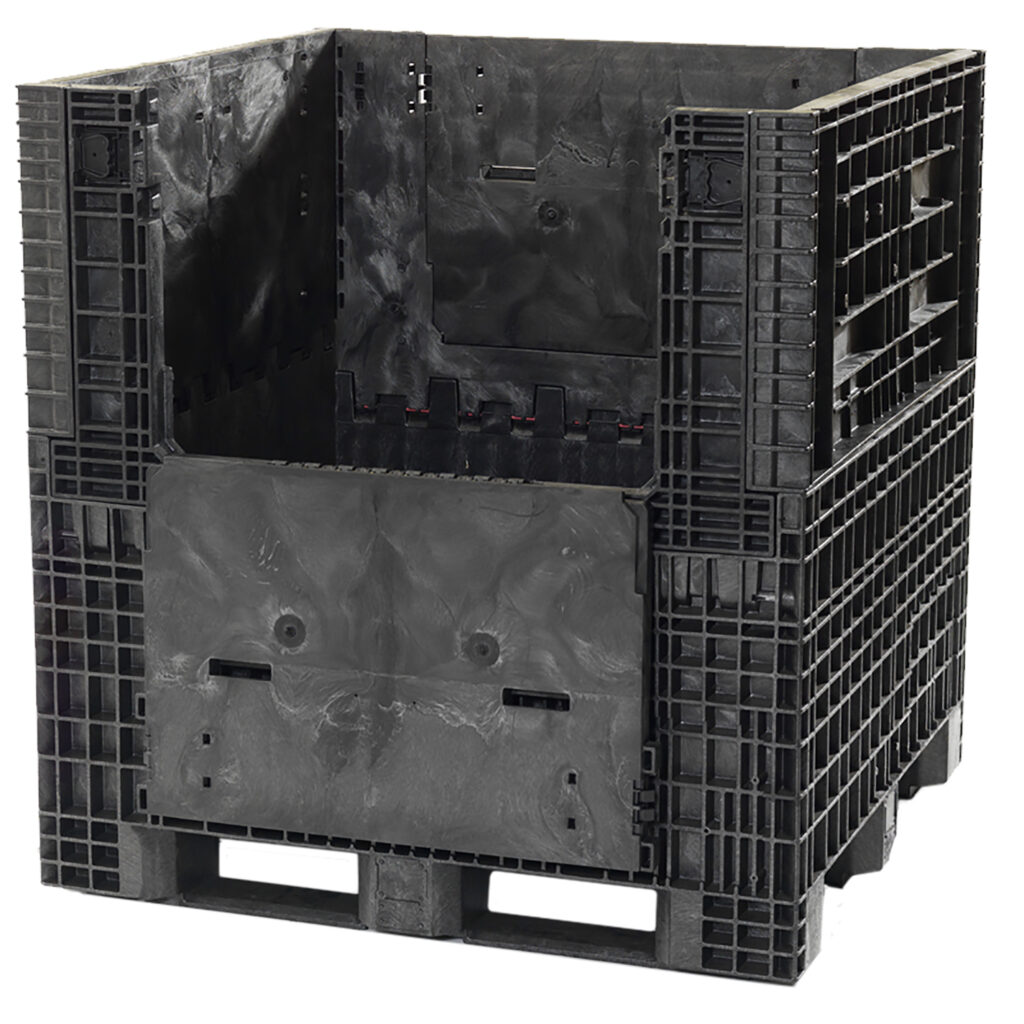 Black, 48 x 45 x 50, Industry Standard Bulk Box , 2 Gates Deep, 1800lbs ...